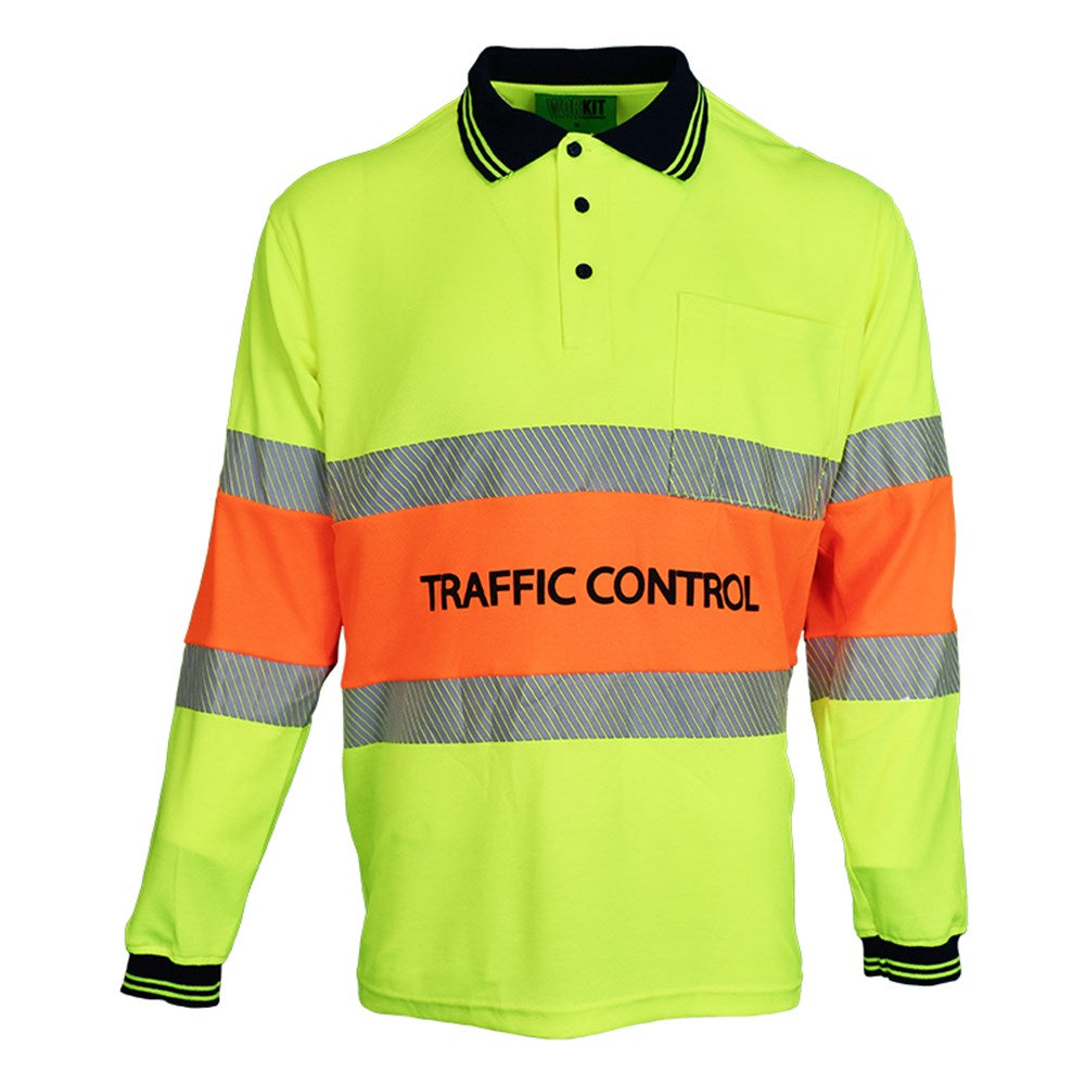 STC Traffic Control Long Sleeve Breathable Polo Shirt With Segmented R ...