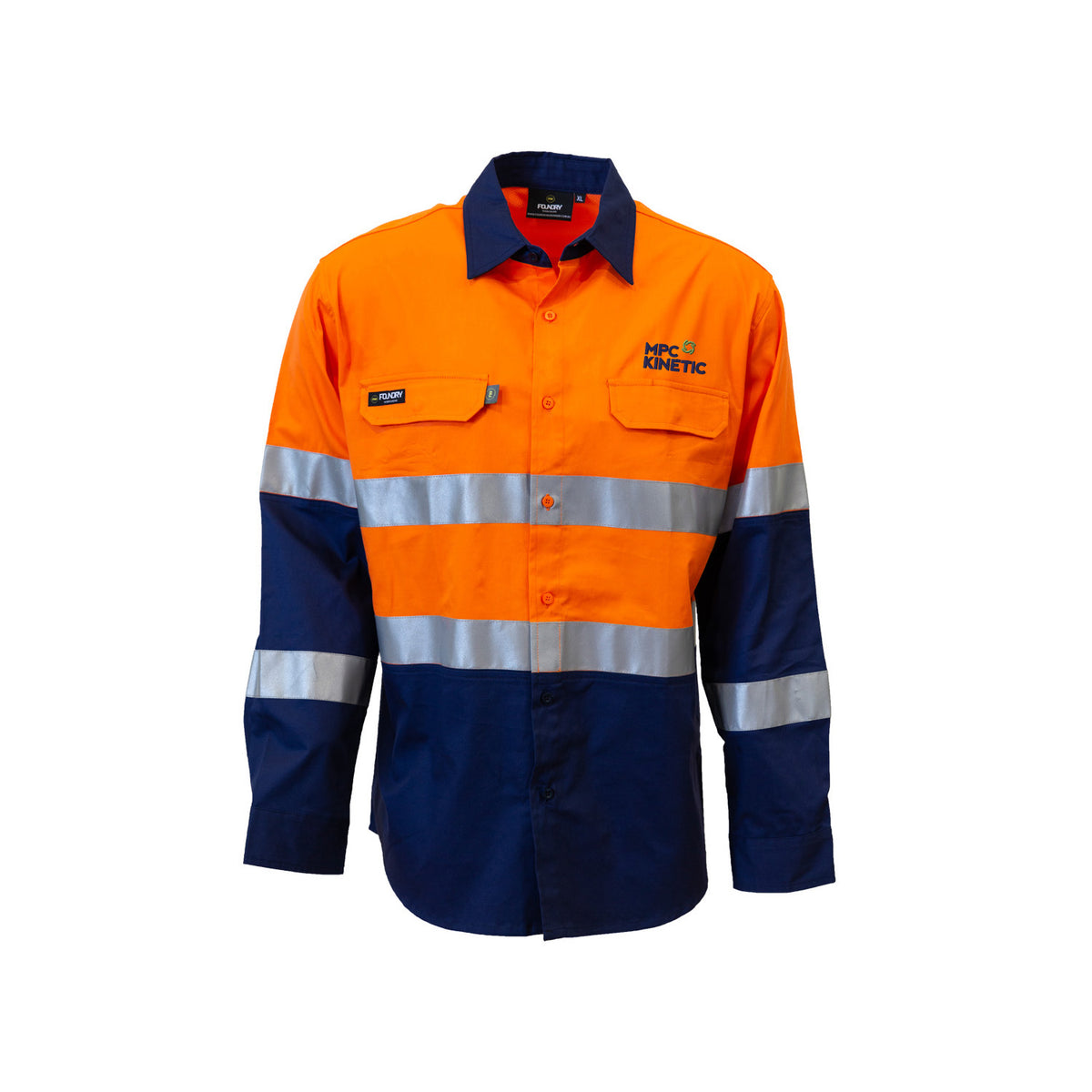 Hi Vis Lightweight Cotton Drill Work Shirts with 3M Reflective Tape ...